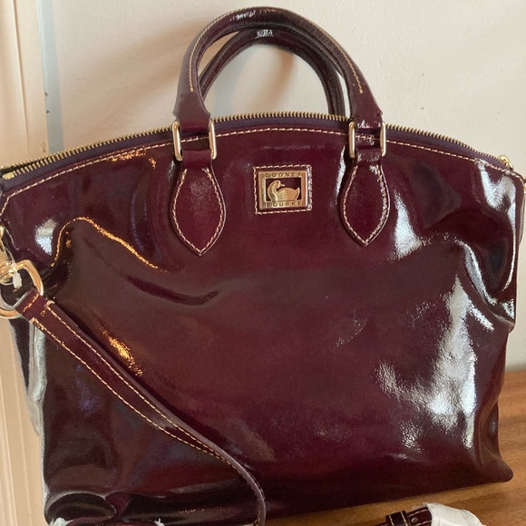 Dooney & Bourke | Bags | Dooney Bourke Domed Satchel Genuine Patent ...